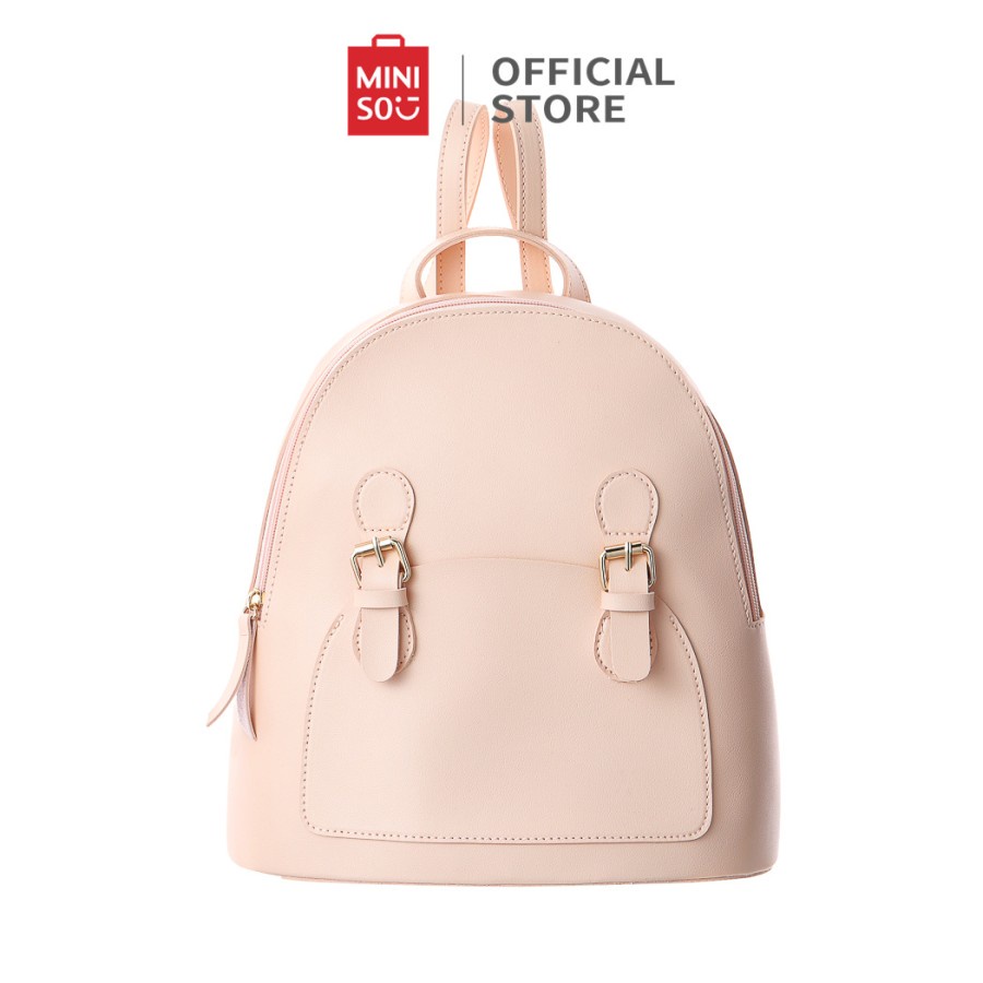 Jual MINISO Tas Ransel Backpack Buckle Design Solid Color Desain Gesper ...