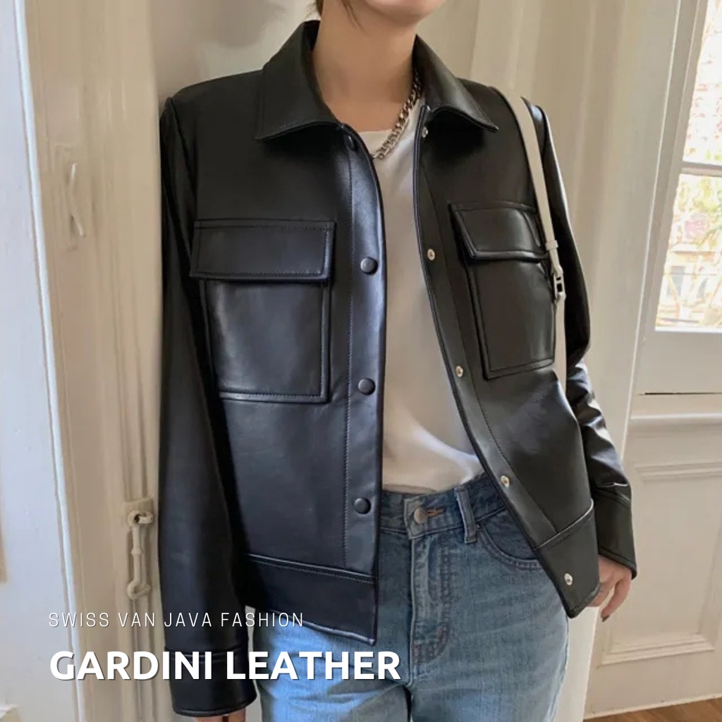 Jual JEKET KULIT SEMI PRIA WANITA CROP ASLI PRIA ORI HITAM CEWE / JAKET ...