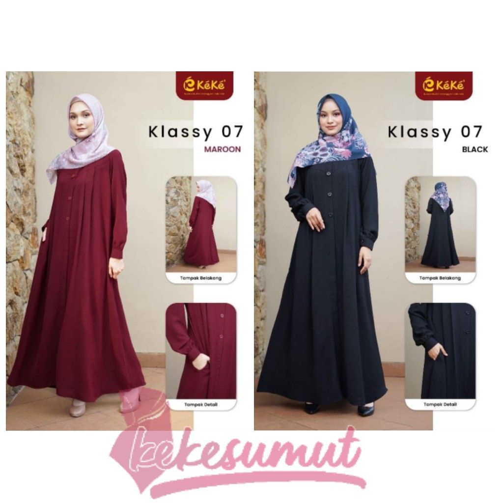 Jual Kekesumut Baju Gamis GDK DL KLASY DRESS 07 Keke Busana Muslim ...