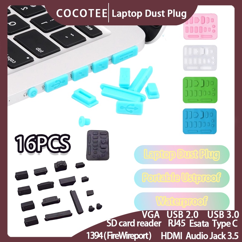Jual Penutup Port Laptop 16 PCS Dust Plug / Waterproof Cover Portable ...