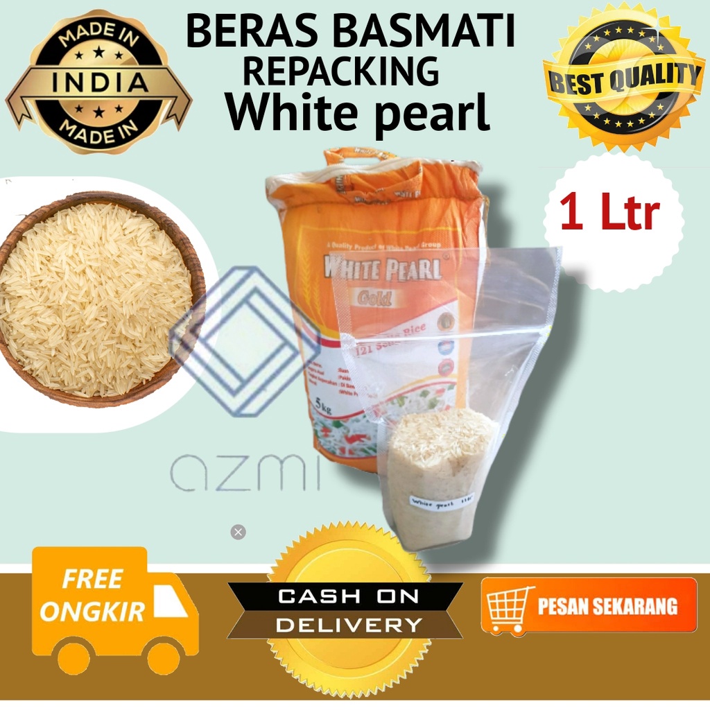 Jual Beras Basmati Rice White Pearl Gold 1 liter Dijamin Ori atau Uang ...