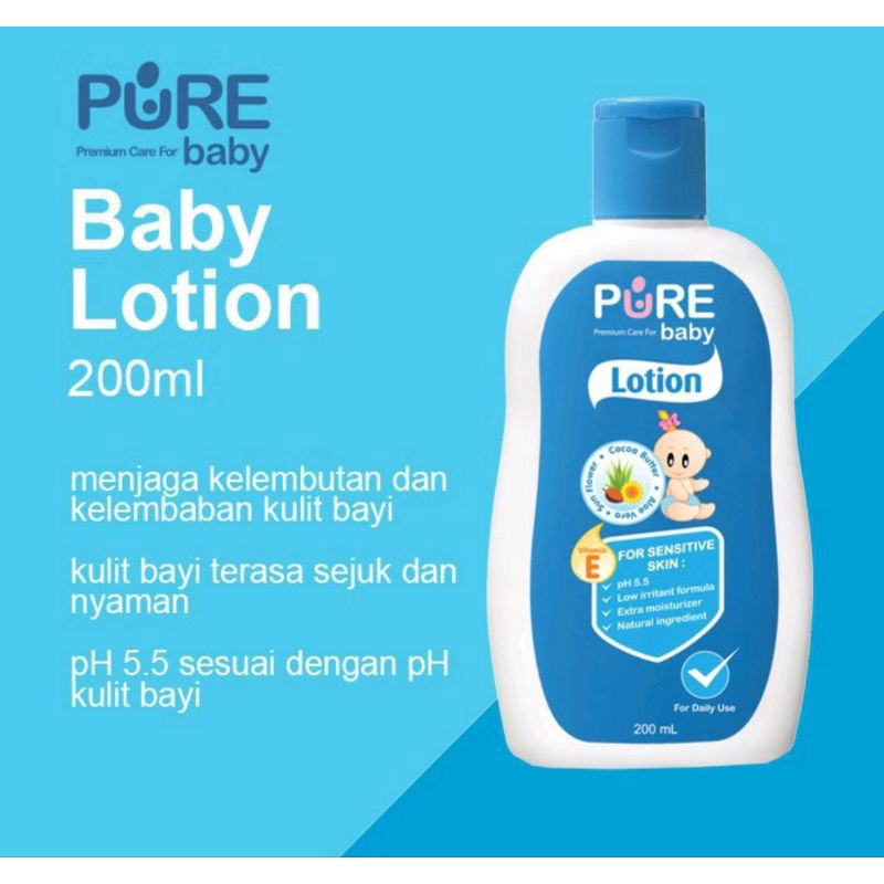 Jual Pure baby Lotion 200 ML Lotion baby | Shopee Indonesia