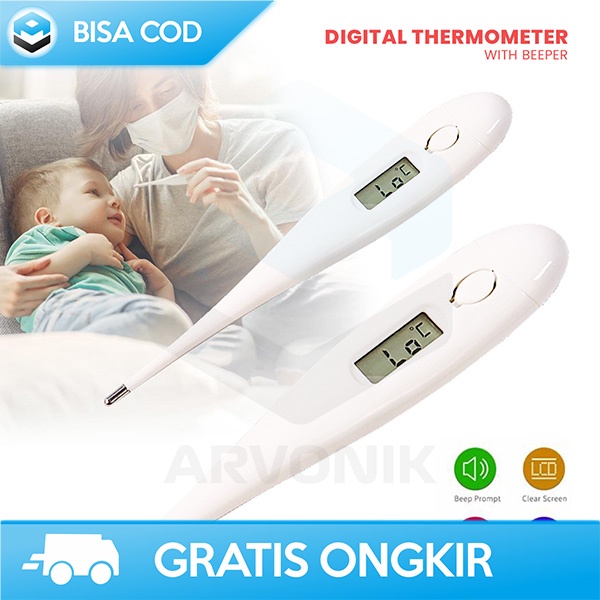 Jual ALAT PENGUKUR SUHU TUBUH DIGITAL AKURAT FITUR MEMORI TERMOMETER ...