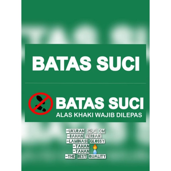 Jual stiker sticker glossy anti panas dan air (batas suci) | Shopee ...