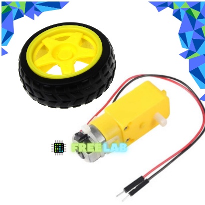 Jual DC Motor 1:48 Gear Ratio Smart Car Robot 3V 5V 6V 12V DC - Roda ...