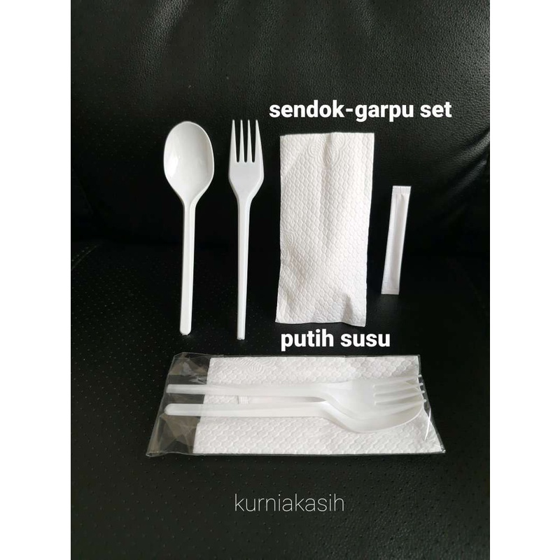 Jual Set Sendok, Garpu, Tusuk Gigi, Tisu, isi 25 set Paket Peralatan ...
