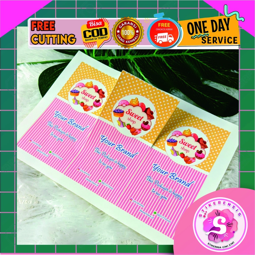 Jual Stiker Seal Dessert | Cetak Sticker Seal Segel Box Dessert Persegi ...