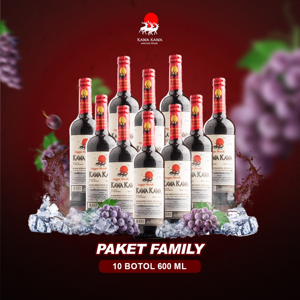 Jual Kawa kawa anggur merah 600ml paket family | Shopee Indonesia