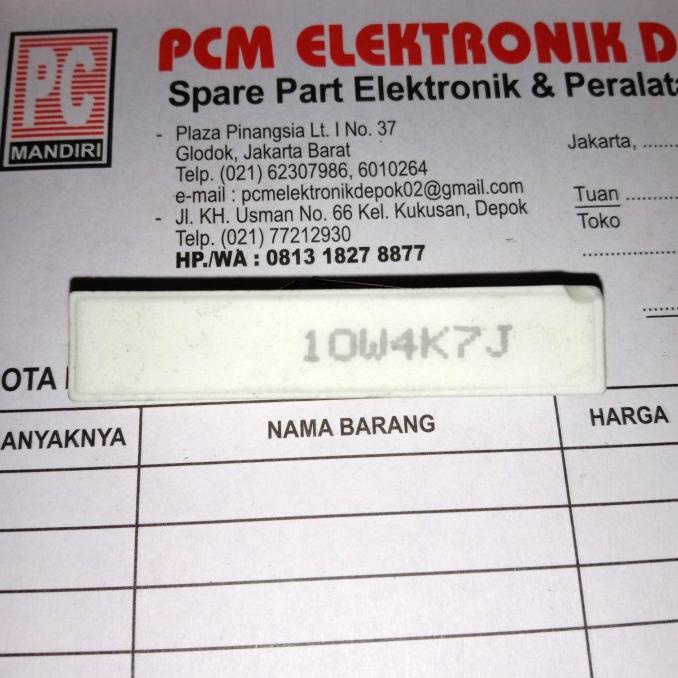 Jual R 10w 4K7 10W4K7J 4.7Kohm 10 watt 4.7 Kohm 4.7K Resistor Kapur ...