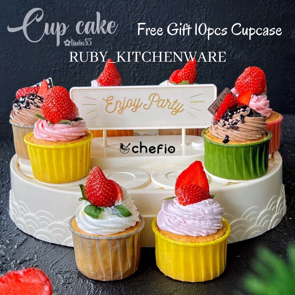 Jual Go Round Rotating Table Meja CupCake Putar Meja Display Sushi ...