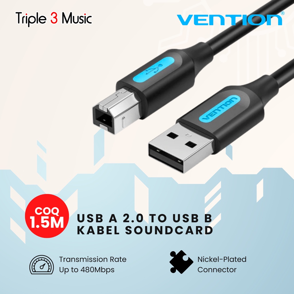 Jual Vention COQ Kabel USB A 2.0 To USB B Soundcard kabel soundcard usb ...