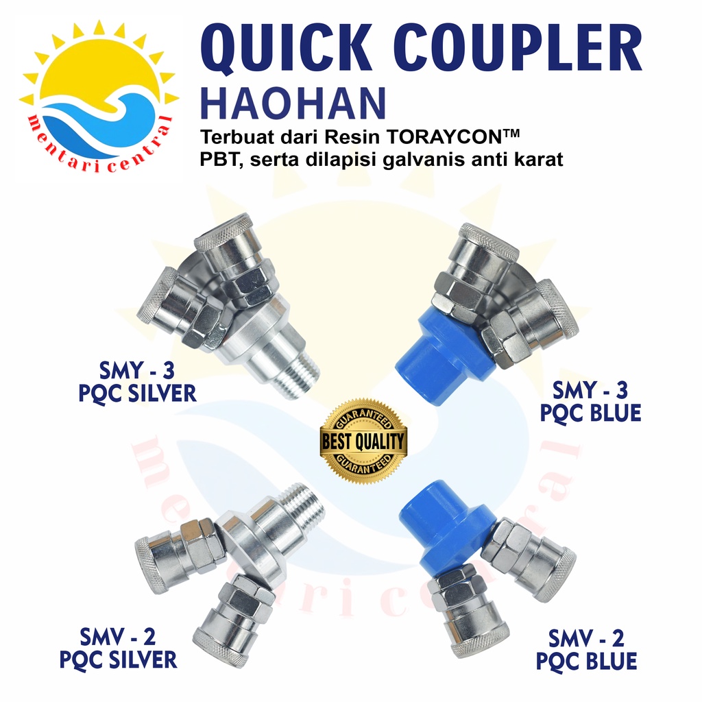 Jual Quick coupler cabang 2 coupler kompresor 3 lobang sambungan selang ...