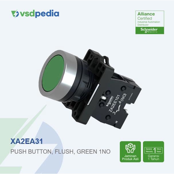 Jual Schneider Electric Harmony XA2 PushButton Flush 22mm 1NO Hijau ...
