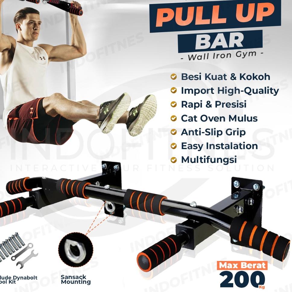 Jual LANGSUNG ATC Pull Up Bar Multi Grip | Wall Iron Gym | Alat Fitness ...