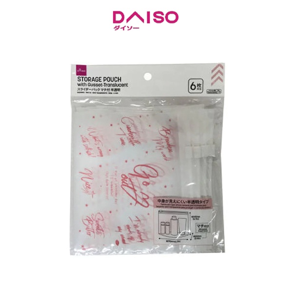 Jual Daiso Storage pouch with Gusset(Translucent A6 6pcs Pink) | Shopee ...