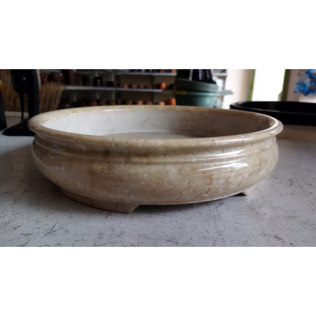 Jual Pot Bonsai Batu Marmer Bulat Putih D= 30cm T=7,5cm | Shopee Indonesia