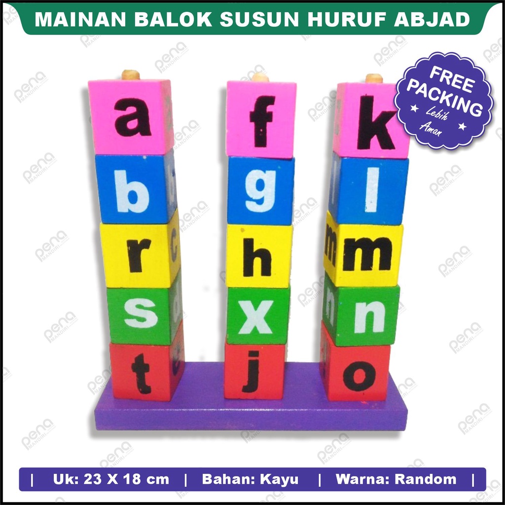 Jual Mainan Edukasi Anak Susun Balok Huruf Abjad | Shopee Indonesia