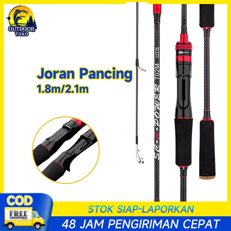 Jual Joran Pancing 1.6m1.8m 2.1m 2 Sections Solid Tip Carbon Fishing Rod Max Drag 4-10kg joran ...