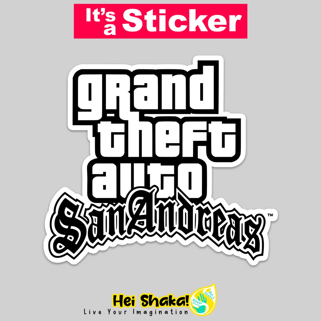 Jual Stiker GTA Grand Theft Auto San Andreas Sticker Gamer Tempelan ...