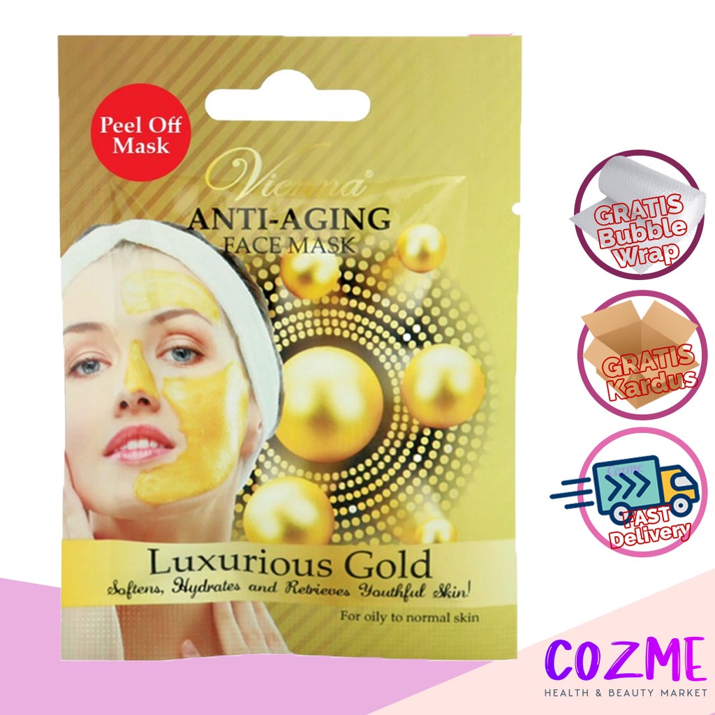 Jual VIENNA Anti Aging Face Mask Luxurious Gold Sachet | Shopee Indonesia