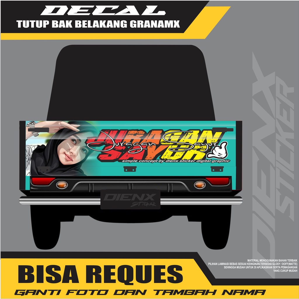 Jual Sticker Decal // Sticker mobil pickup granmax sticker pintu tutup ...