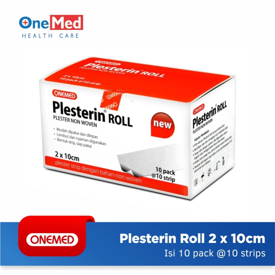 Jual Plesterin Roll 2x10cm OneMed Box isi 10 Pack Plester Luka OJ3 ...