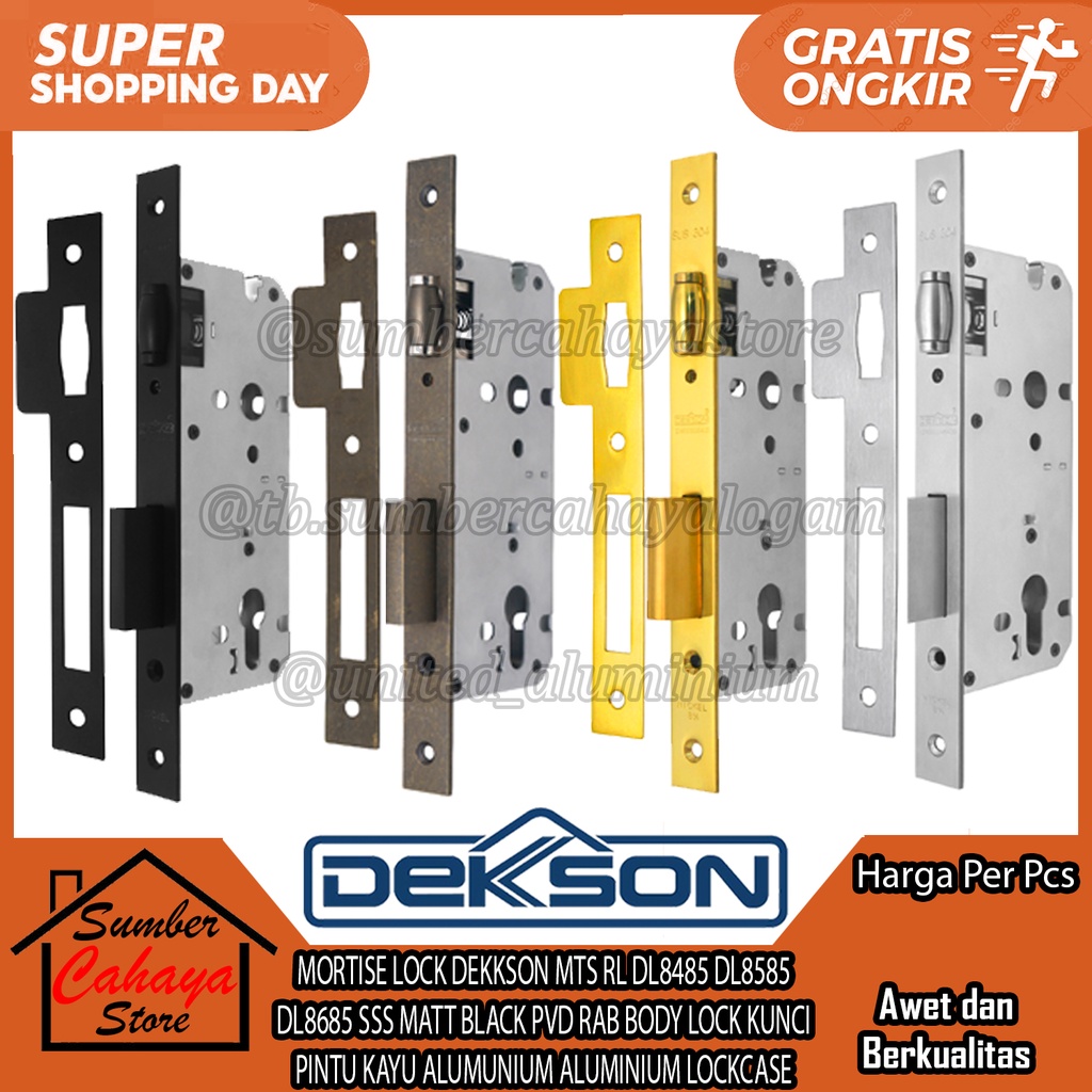 Jual Dekkson Mortise Lock Pintu Geser Aluminium Mts Rl Dl8685 Matt ...