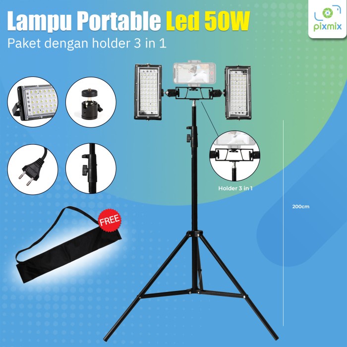 Jual LAMPU STUDIO FOTO LAMPU KONTEN KREATOR LAMP YOUTUBER LED FOTO STUDIO 3 IN 1 LAMPU STUDIO ...