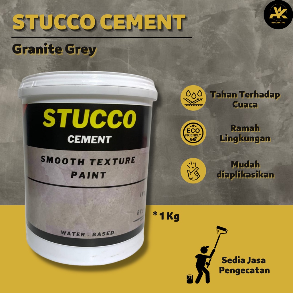 Jual Cat Stucco Cement Concrete - Granite Grey 1kg | Shopee Indonesia
