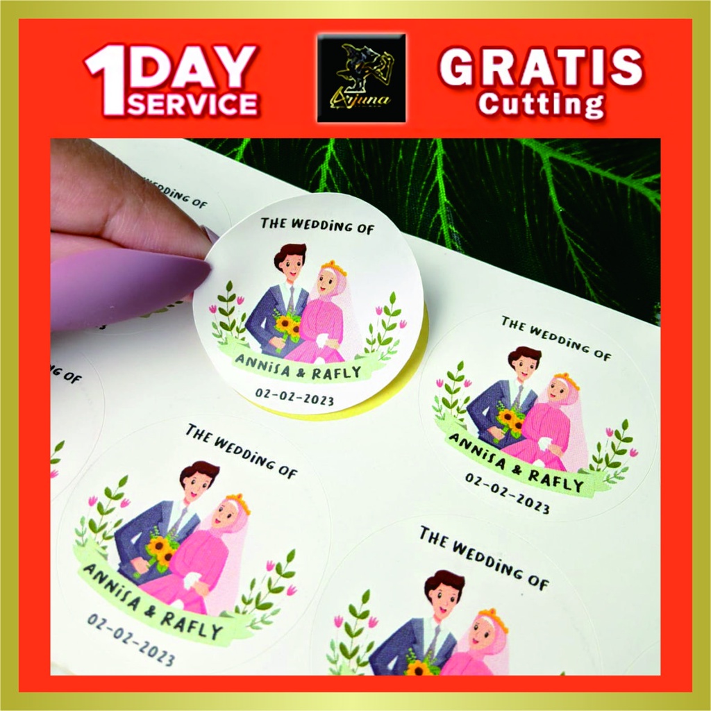 Jual Cetak Sticker Label Bulat Wedding Stiker Pernikahan Souvenir Nikah ...