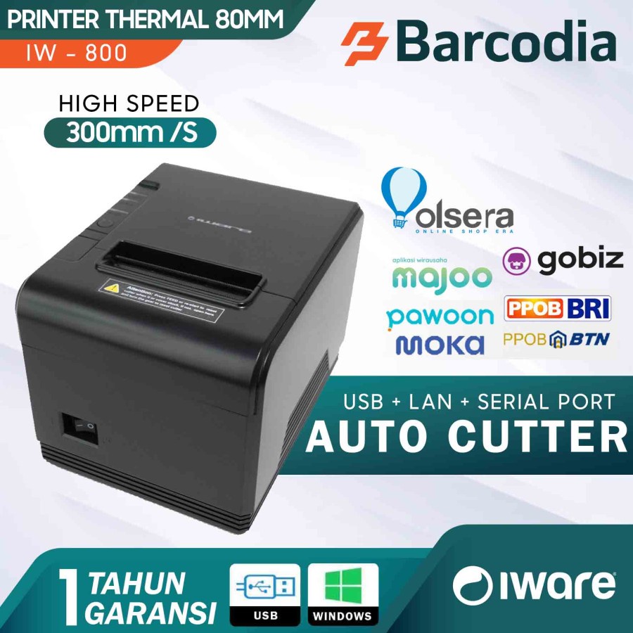 Jual BARCODIA Printer Thermal 80mm IWARE IW 800 HIGH SPEED ( USB ...