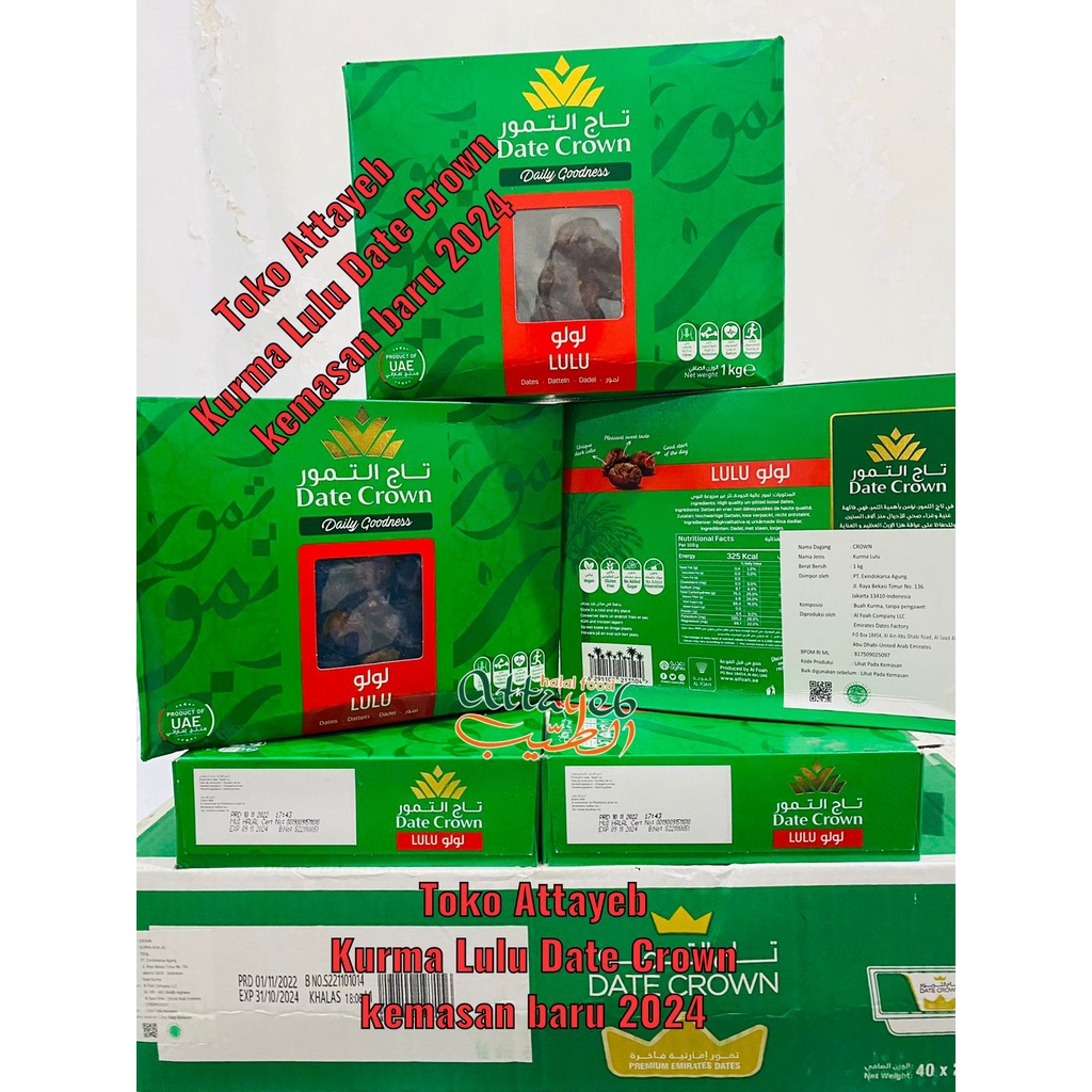 Jual Kurma Date Crown Lulu 1kg 1 dus isi 10pcs Fresh Kurma Date Crown Lulu Original Perbox Exp ...