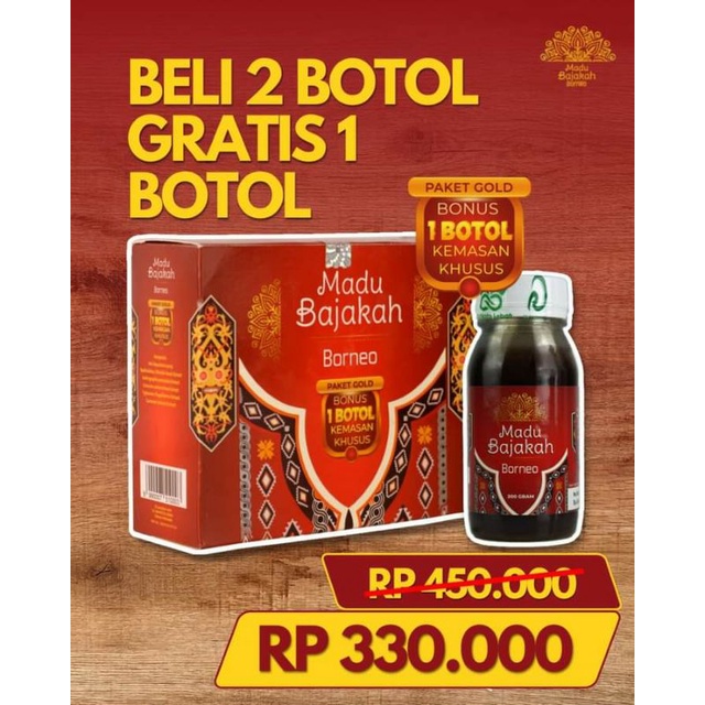 Jual Madu Bajakah Borneo Original Paket Bundel 2 Botol Free 1 Botol ...