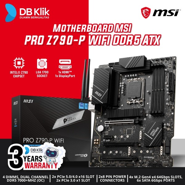 Jual Motherboard MSI PRO Z790-P WIFI DDR5 ATX LGA1700 HDMI DP - PRO ...