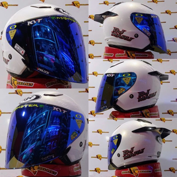 Jual HELM KYT DJ MARU SOLID WHITE PAKET GANTENG KACA OVEN VENOM IRIDIUM ORI | Shopee Indonesia