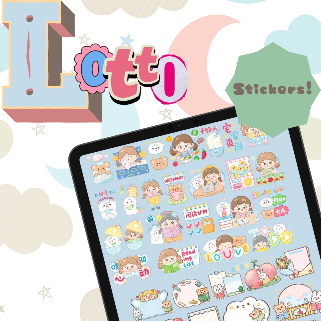 Jual Sticker Digital Pre-Crop Animation Cute --- Lotto Digital Sticker ...