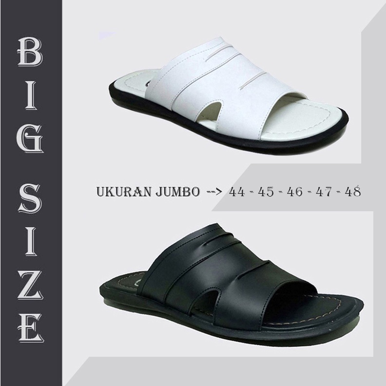 Jual 8 MODEL ORIGINAL | Sandal Selop Pria Big Size | Sendal Kulit Flat ...