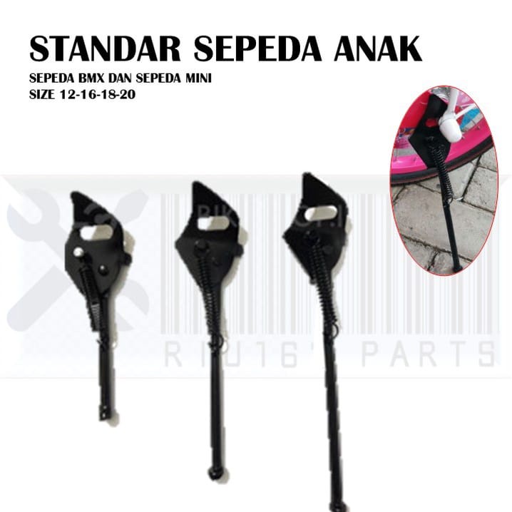 Jual STANDAR SEPEDA size 12-16-18-20 HItam untuk sepeda anak bmx dan ...