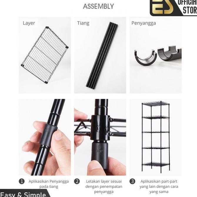 Jual ES Rak Tingkat Serbaguna Rak 5 Susun Rak Penyimpanan Rak Susun ...