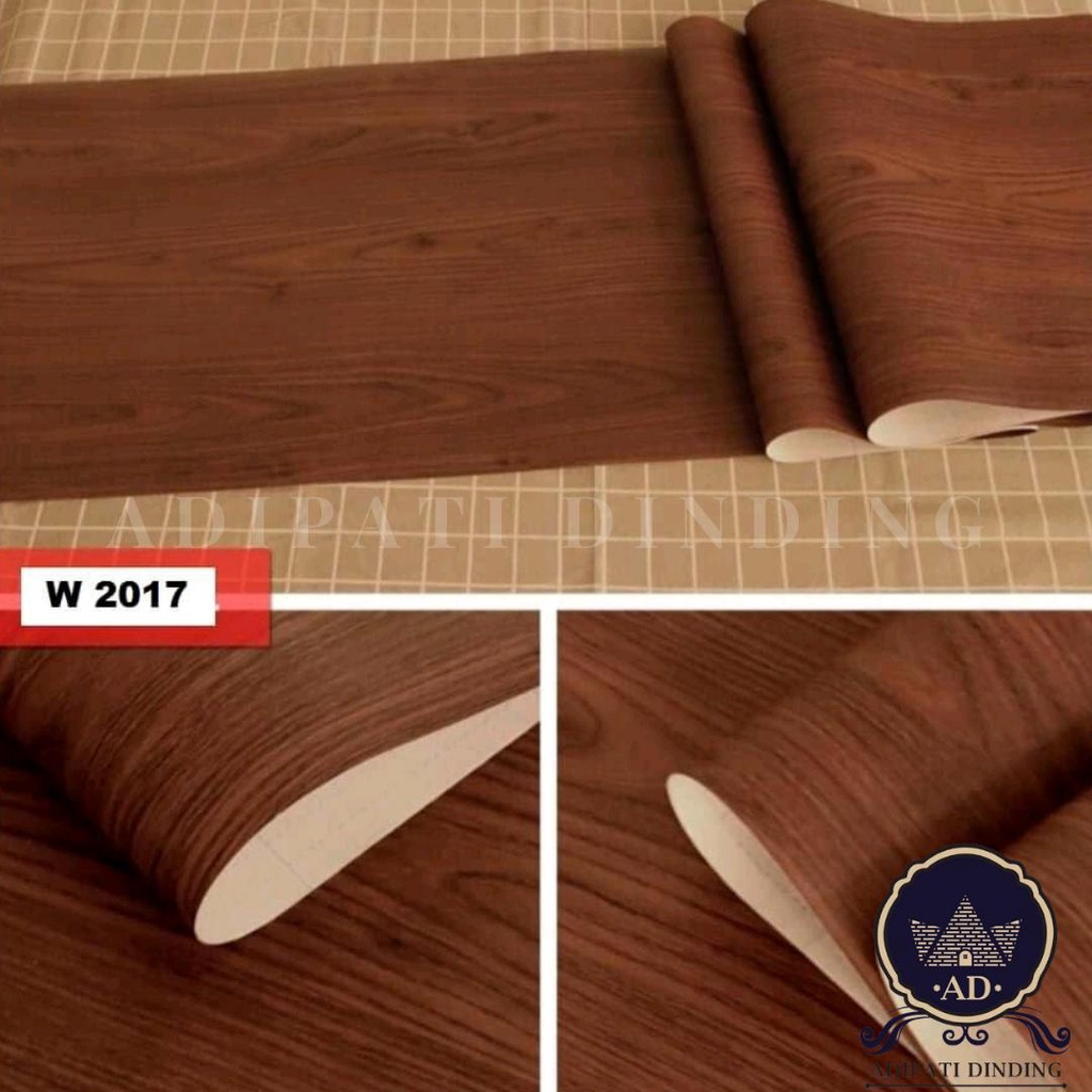 Jual Wallpaper Stiker Dinding Motif Kayu Coklat Tua Size 45 Cm X 10