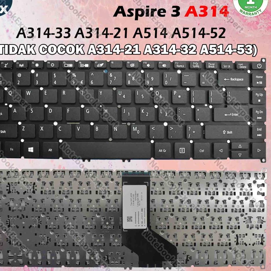 Jual ☼ Keyboard Acer Aspire 3 A314 A314-21 A314-41 33 31 A514 A514-52 ...