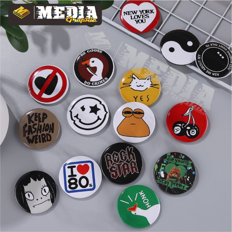 Jual Pin Custom Pin Peniti 2 5 Cm And 3 2 Cm Pin 25 Pin 32 Pin
