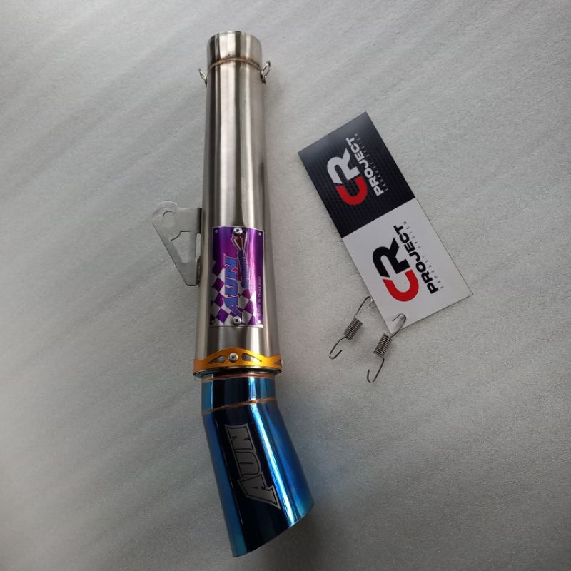 Jual AUN knalpot conical universal inlet 50mm / 51mm blue tip color ...