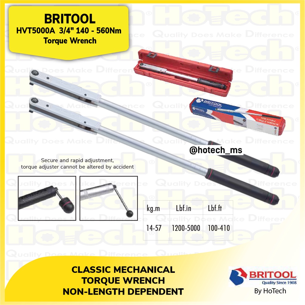 Jual Britools | HVT5000 | HVT 5000 Torque Wrench | Kunci Moment ...