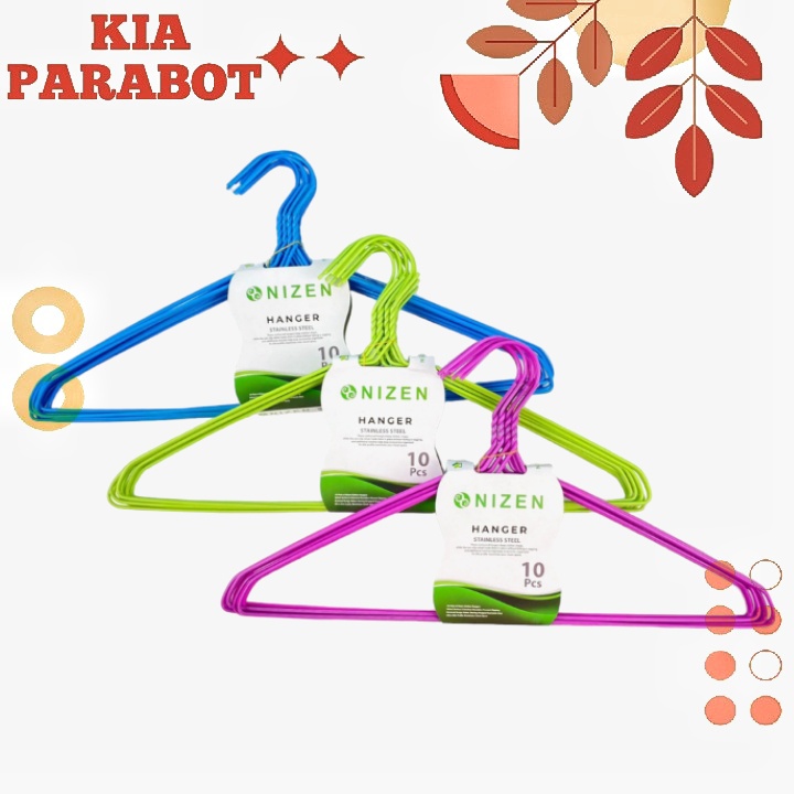 Jual 10pcs Hanger Gantungan baju coating warna ANTI KARAT Nizen HT-195 ...