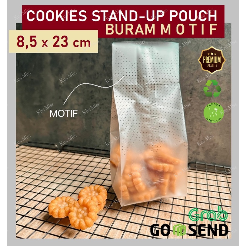 Jual COOKIES STANDING POUCH - FROSTED MOTIF - 8.5x23 - BURAM - kemasan ...