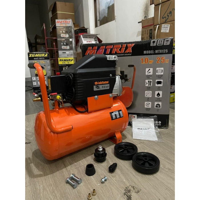 Jual Mesin Kompresor Matrix 25 Liter 1 HP MTX125 MATRIX Air Compresor ...