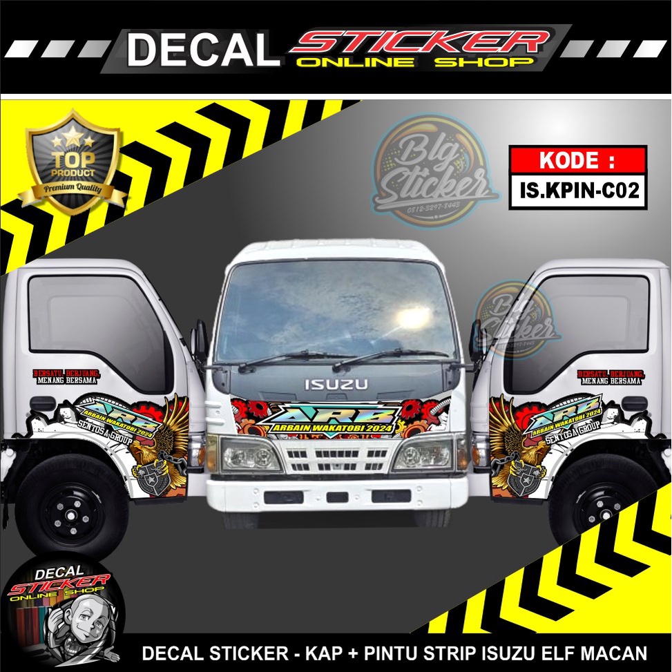 Jual STIKER ISUZU ELF MACAN KAP + PINTU STRIP VARIASI STICKER DECAL ...