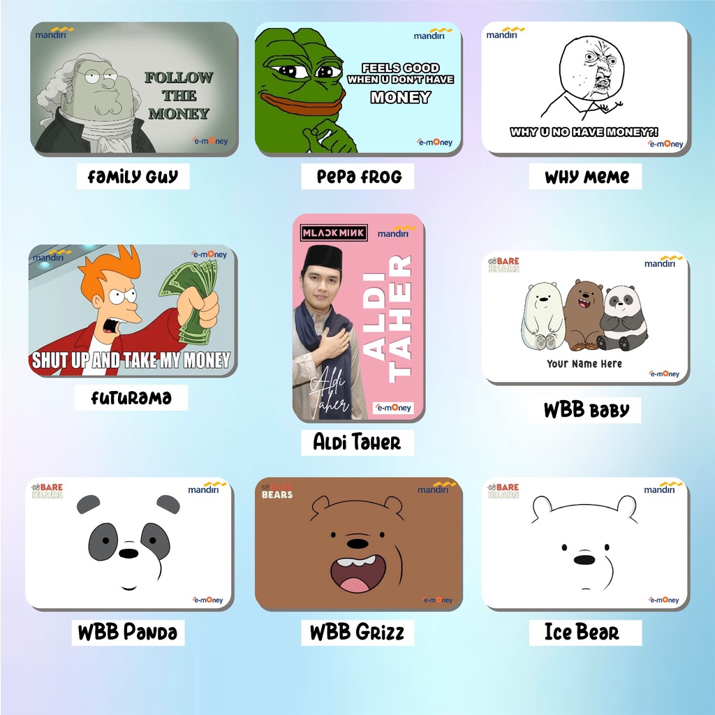 Jual Custom E Money Kartu Mandiri UV Print 1 Sisi | Kartu E Toll BCA Mandiri 2 Sisi| Flazz ...