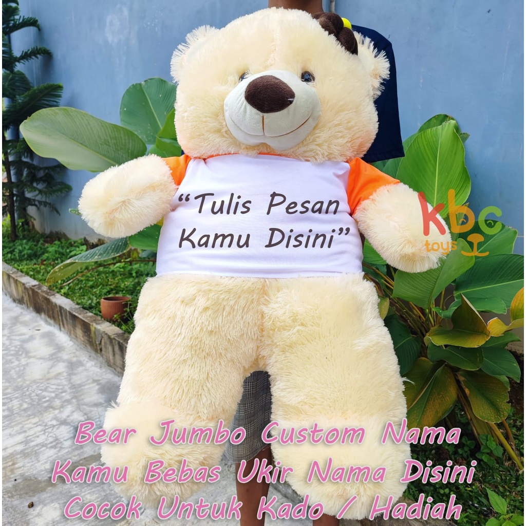 Jual Boneka Teddy Bear JUMBO Custom Nama / Custom Logo / Custom Pesan ...